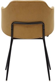 Hořčicově žlutá žinylková jídelní židle Kave Home Yunia
