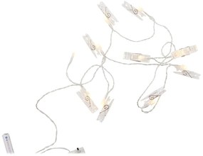 CLIP ART LED Světelný řetěz s USB kolíčky 10 světel