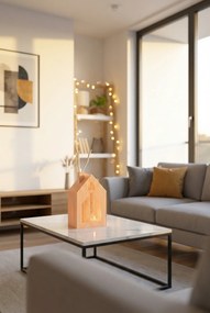 DOMEČEK CASETTA - Aroma difuzér a LED svíčka , meruňková