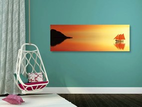 Obraz oranžová plachetnice Varianta: 150x50