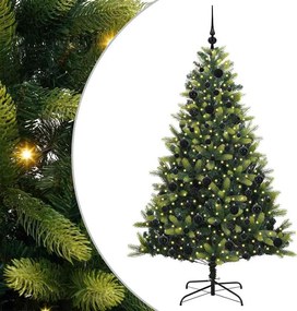Umělý skládací vánoční stromeček 300 LED Zelená 180 cm PVC a PE 3395992