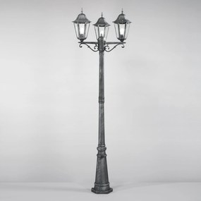 FAN LANT-FIRENZE/P3 Sloupkové svítidlo FIRENZE černá/stříbrná, 3xE27, IP44, 218 x 76,5 cm - FANEUROPE