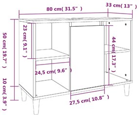 Petromila Skříňka pod umyvadlo bílá 80 x 33 x 60 cm kompozitní dřevo