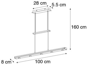 Závěsná lampa černá včetně LED s dotykovým stmívačem 5 světel - Sanne