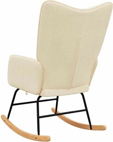Houpací křeslo krémové textil 328009