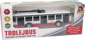MaDe 09026 - Trolejbus kovový na zpětný chod, 16 cm
