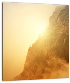 Obraz hory v mlze (30x30 cm)