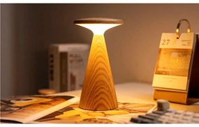 LED stolní lampa v přírodní barvě s dřevěným stínidlem (výška 21 cm) Sylva – Gingko