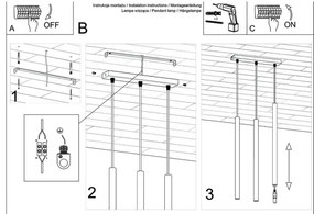 Sollux SL.0470 - Lustr na lanku PASTELO 3 3xG9/8W/230V černá
