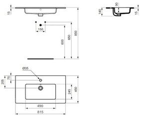 Ideal Standard Tempo Nábytkové umyvadlo 80 cm E066901