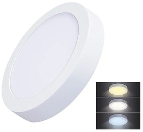 Solight LED mini panel CCT, přisazený, 18W, 1530lm, 3000K, 4000K, 6000K, kulatý