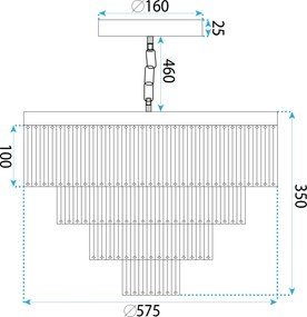 Toolight Toolight, křišťálové závěsné světlo 8xE14 APP1534-8CP4, chromová, OSW-06164