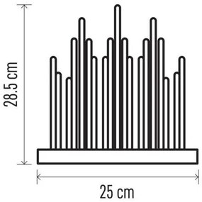 LED Vánoční svícen 19xLED/3xAA šedá