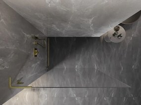 Mexen Lunar L sprchová stěna levá 120 x 200 cm, 8mm čiré sklo, zlatá matná, 830L-120-000-55-00-L