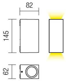 Redo 9909 nástěnné LED svítidlo Beam tmavě šedé, 14,3W, 2700/3000K, 14,5cm