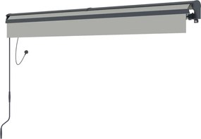 Elektrická markýza s LED osvětlením BestBerg BBSU-EL295LG / 295 x 250 cm / světle šedá