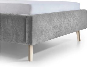 Šedá čalouněná dvoulůžková postel bez roštu 140x200 cm Mattis – Meise Möbel