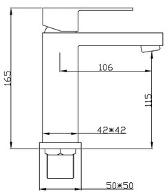 Mexen CUBE - Umyvadlová baterie, Černá,72900-70