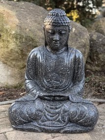 Socha Buddha z terrazza (teraco) 60 cm – ruční výroba Jáva