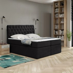 Eka Kontinentální čalouněná postel Luxurious - Cassablanca (120x200 cm) Barva látky Trinity: Černá (Trinity 2316)