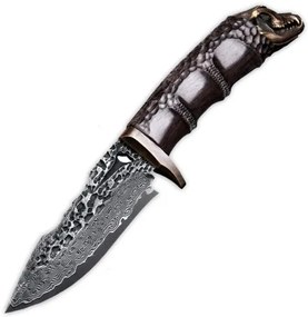KnifeBoss lovecký damaškový nůž Predator Ebony VG-10
