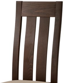 AUTRONIC Jídelní židle, masiv buk, barva ořech, látkový béžový potah BC-2602 WAL