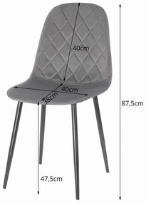 Set dvou jídelních židlí ASTI tmavě šedé (2ks)