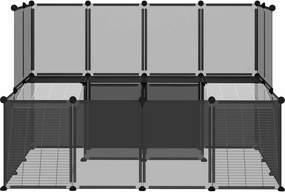 Klec pro malá zvířata černá 143 x 107 x 93 cm PP a ocel 340569