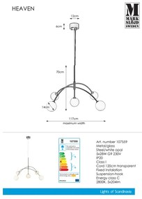 Markslöjd 107559 - Lustr na lanku HEAVEN 5xG9/28W/230V
