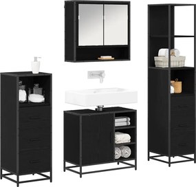 Sada koupelnového nábytku 4 ks Černý dub 65 x 33 x 60 cm 3402544