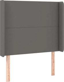 Box spring postel s matrací a LED šedá 90x200 cm umělá kůže 3139245