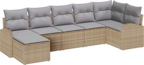 Set pohovek 7 ks Béžová polyratan 3354799
