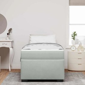Rám postele s matrací Světle šedá 90 x 200 cm textil 3399266