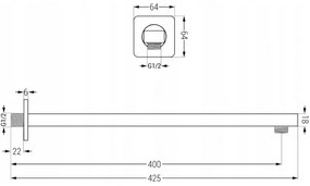 Mexen Slim dešťová hlavice 30 x 30 cm se sprchovým ramenem 40cm, zlatá, 79130112-50