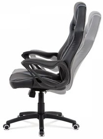 Kancelářská židle černo šedá MESH, houpací, kříž černý, KA-G406 GREY