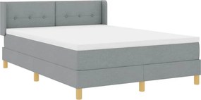 Postel s boxspringem s čelo Světle šedá 190 x 140 cm textil 3341286