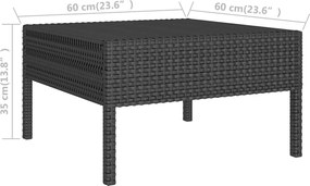 vidaXL Marketos 11dílná zahradní sedací souprava s poduškami polyratan černá