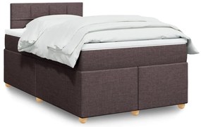 Box spring postel s matrací tmavě hnědá 120x190 cm textil
