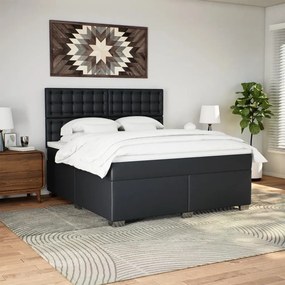Box spring postel s matrací černá 180x200 cm umělá kůže 3290732