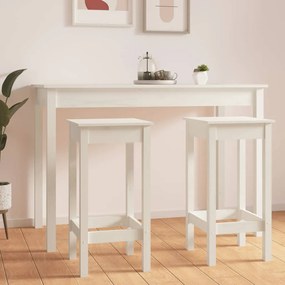 Stoličky 2 ks bílé 40 x 40 x 78 cm masivní borové dřevo - Default Title