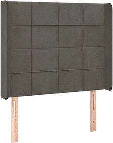 Čelo postele typu ušák tmavě šedé 83x16x118/128 cm samet 3119611