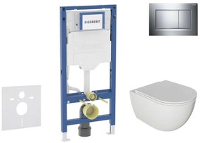 Geberit Duofix - Set předstěnové instalace, klozetu Oudee a sedátka softclose, tlačítko Sigma20, chrom SANI11CA1121B