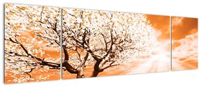Oranžový obraz stromu (170x50 cm)