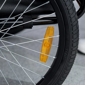 PawHut přívěs pro psy, skládací přívěs na kolo pro psy, kočárek pro psy s odrazkami, rychloupínací, přívěs na kolo pro psy, voděodolný, tkanina Oxfor…