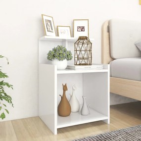 Noční stolek bílý 40 x 35 x 60 cm dřevotříska - Default Title