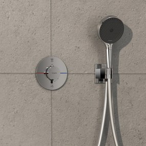 Hansgrohe ShowerSelect Comfort S, termostat pod omítku pro 2 spotřebiče s EN1717, chromová, HAN-15556000