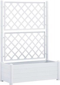 Zahradní truhlík s treláží 100 x 43 x 142 cm PP bílý 313983