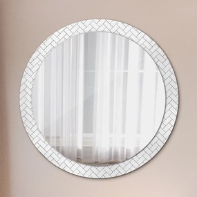 Kulaté dekorativní zrcadlo Rybí kost fi 90 cm