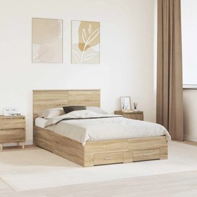 Rám postele s čelo Sonoma dub 120 x 200 cm Kompozitní dřevo 3408292