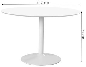 Jídelní stůl Ibiza 110 x 74 cm bílý